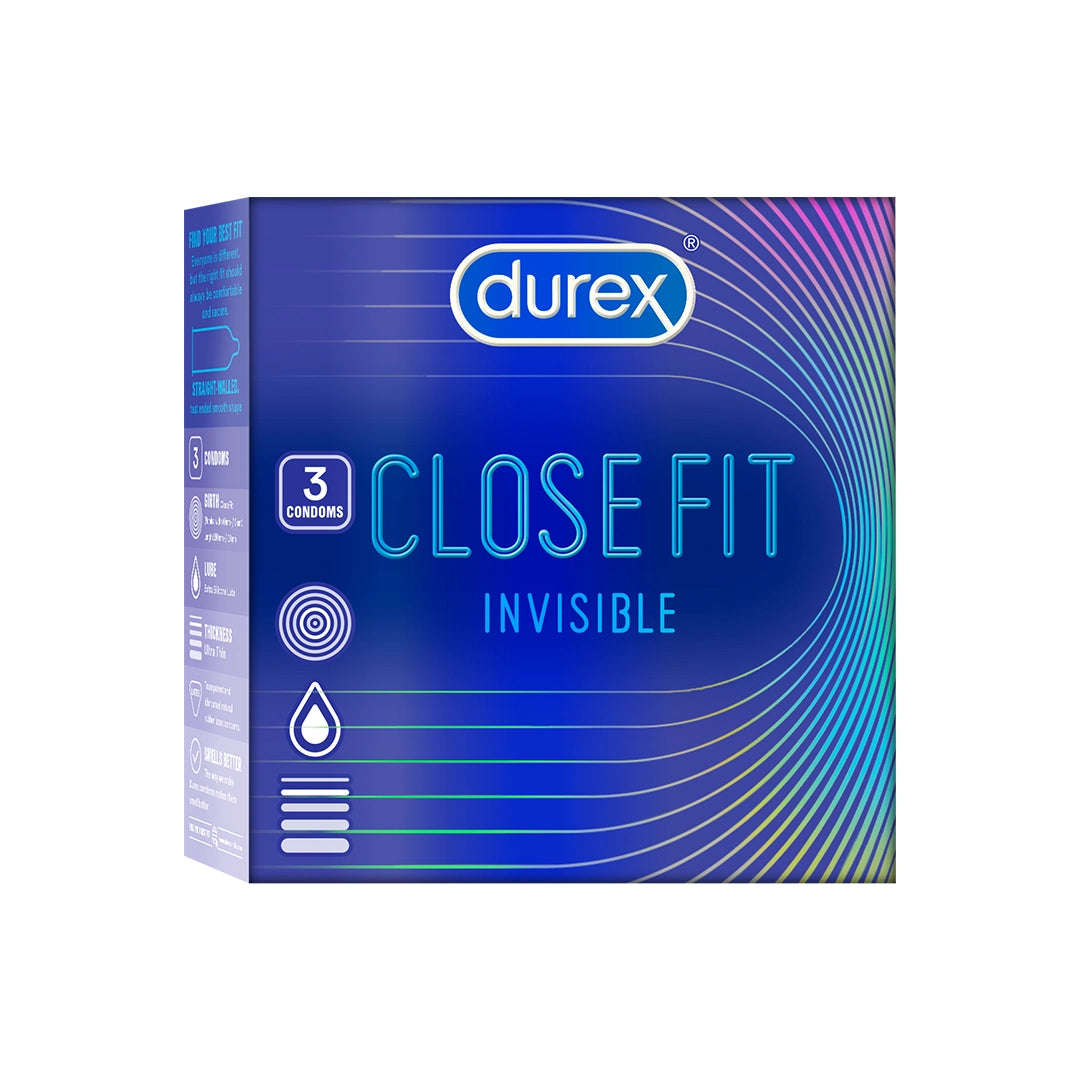Durex Close Fit Invisible - 3 Condoms, 3s (Pack of 1) | Durex India