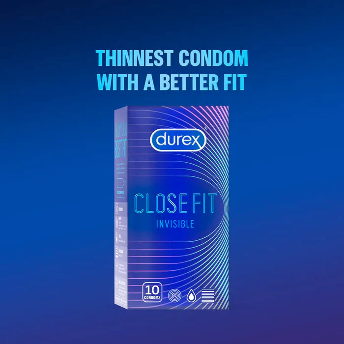 Durex Close Fit Invisible - 20 Condoms, 10s (Pack of 10) | Durex India